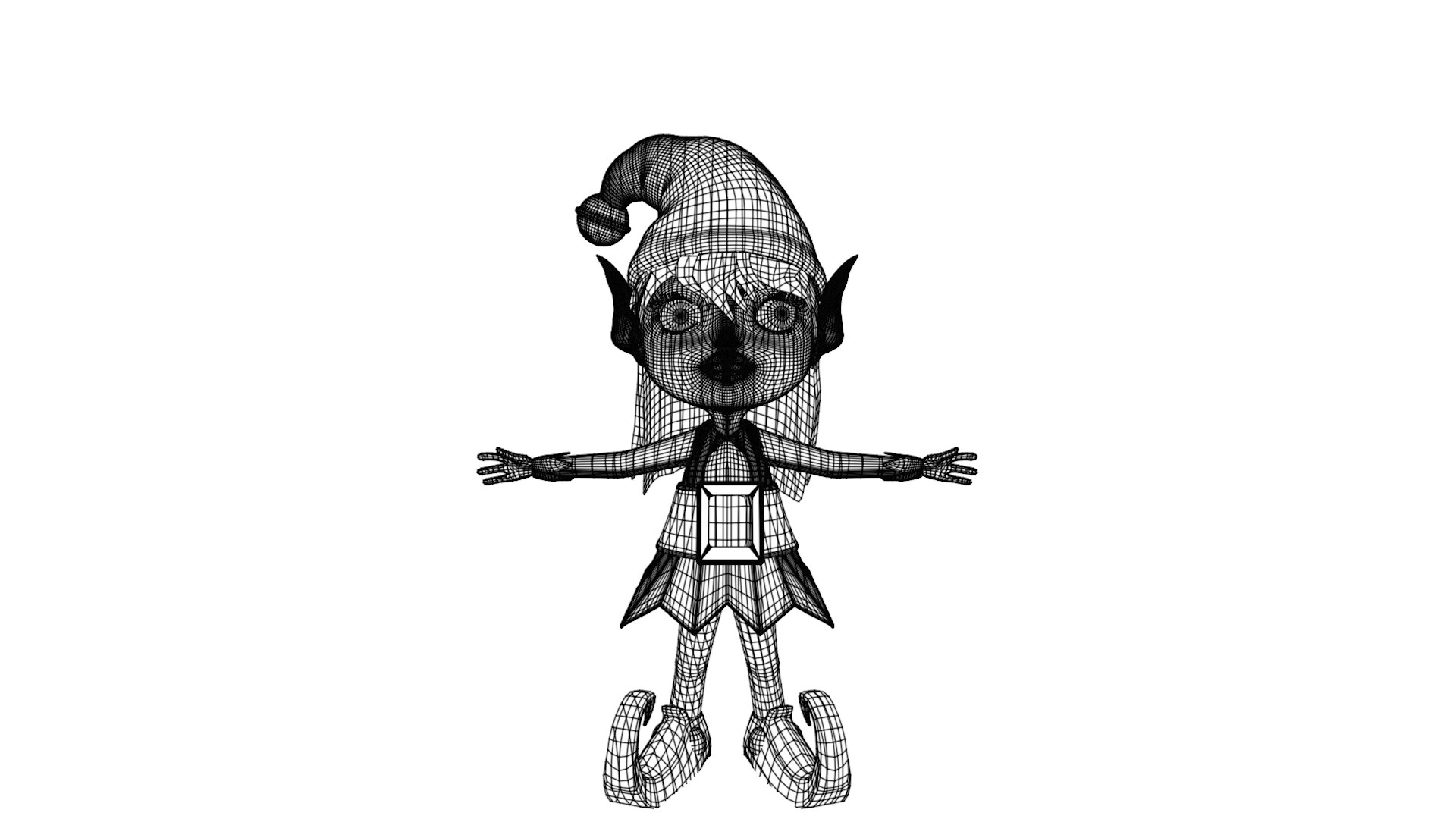 3d Christmas Elf Character