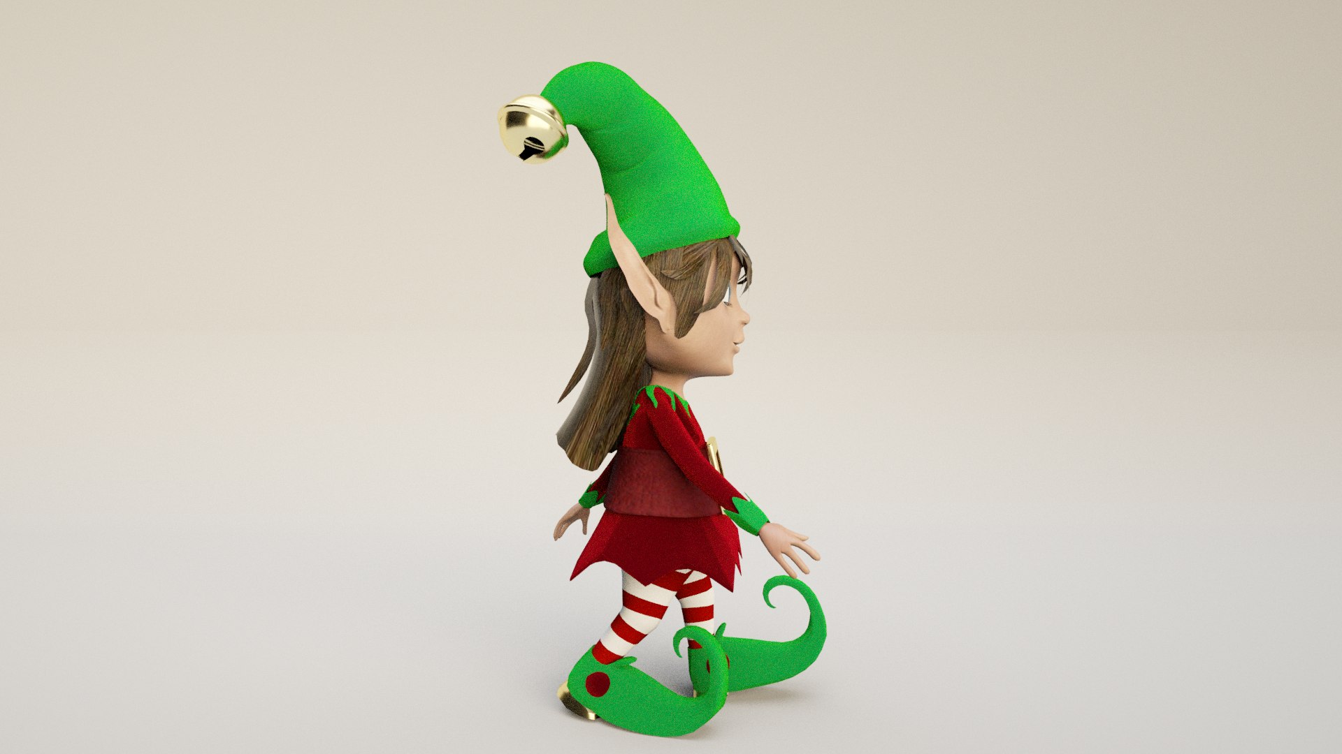 3d Christmas Elf Character