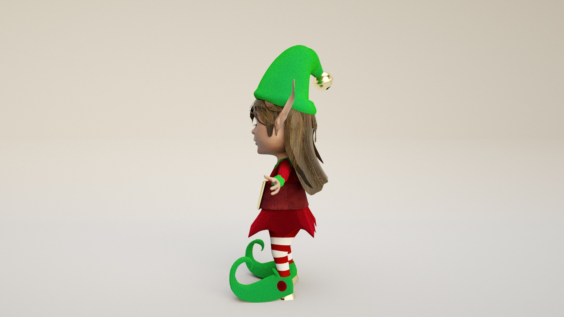 3d Christmas Elf Character