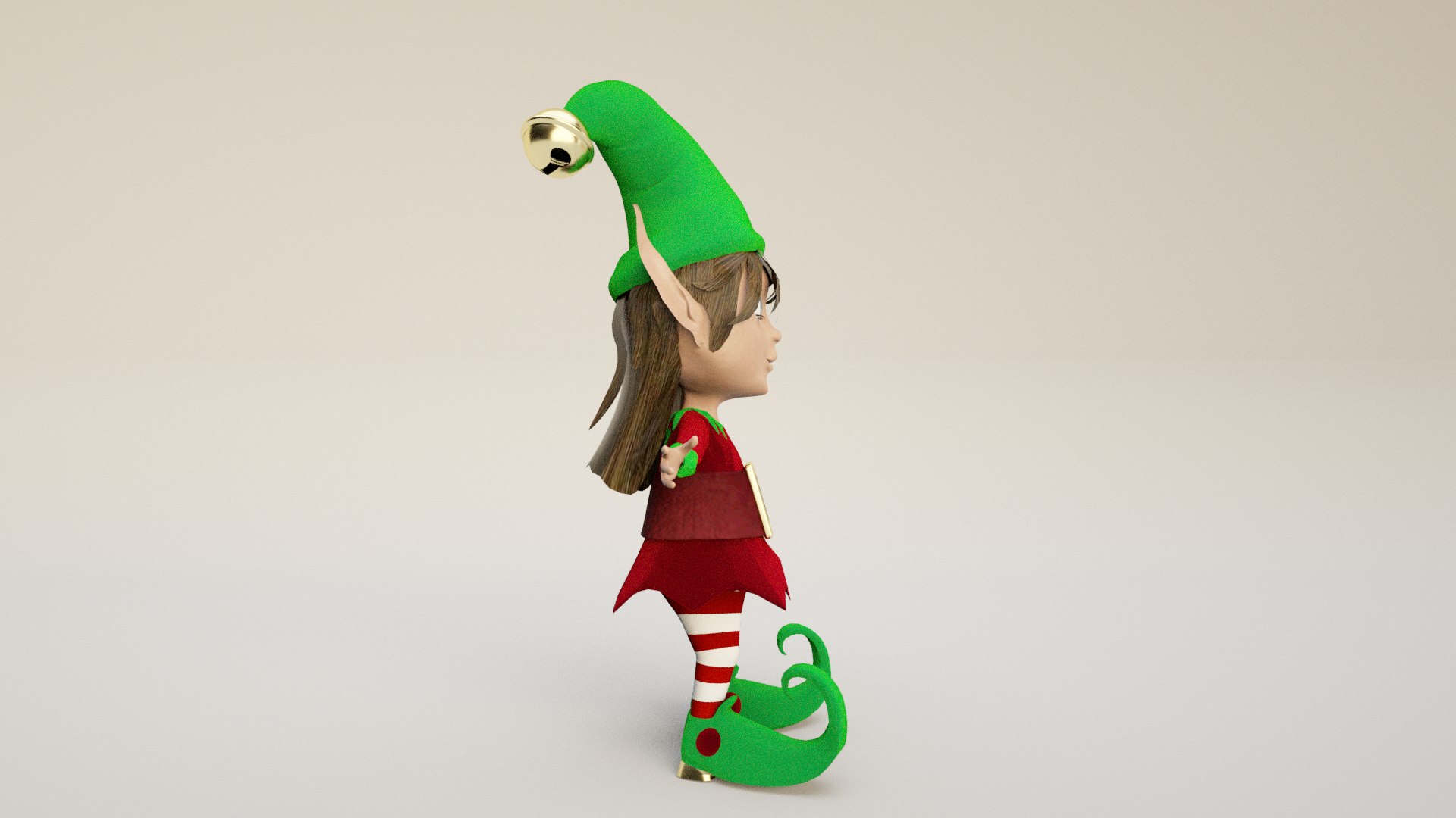 3d Christmas Elf Character