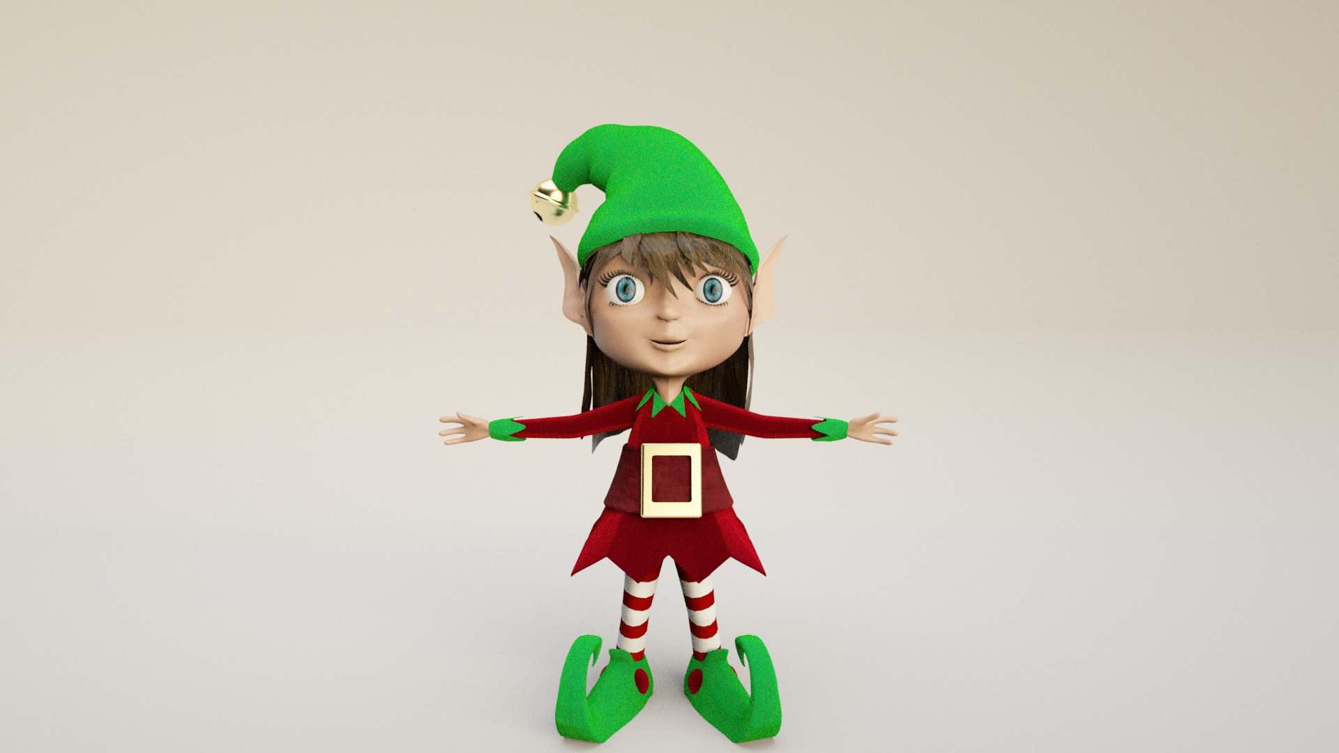 3d Christmas Elf Character