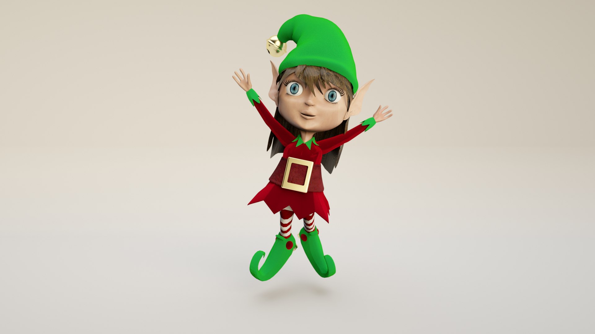 3d Christmas Elf Character