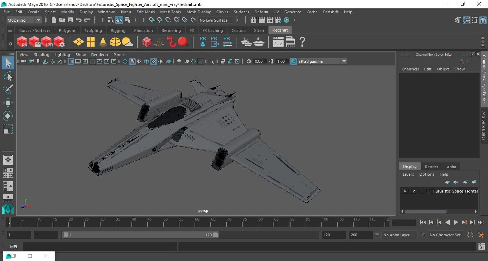 Futuristic Space Fighter Aircraft 3D Model - TurboSquid 2247405