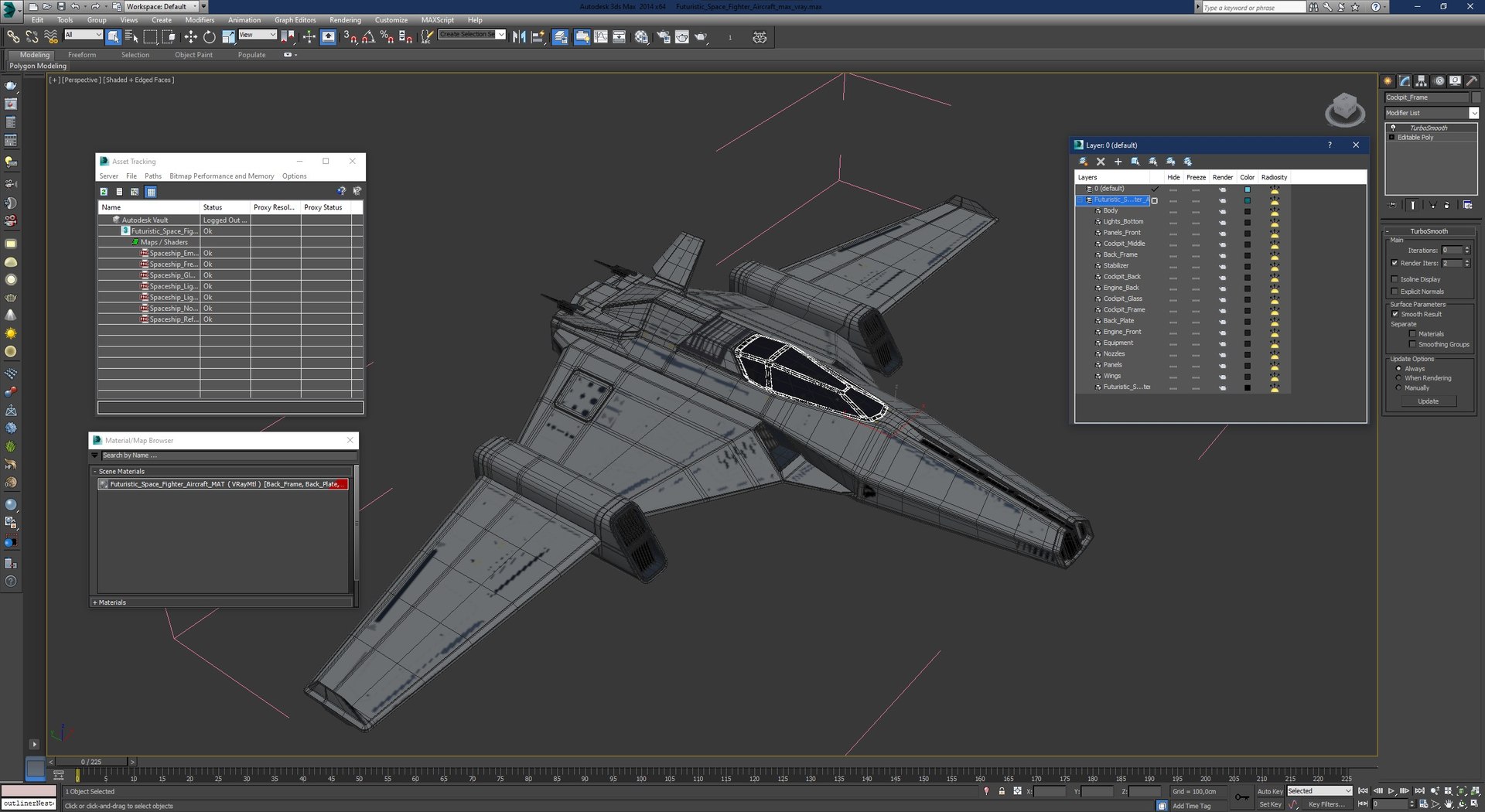 Futuristic Space Fighter Aircraft 3D Model - TurboSquid 2247405