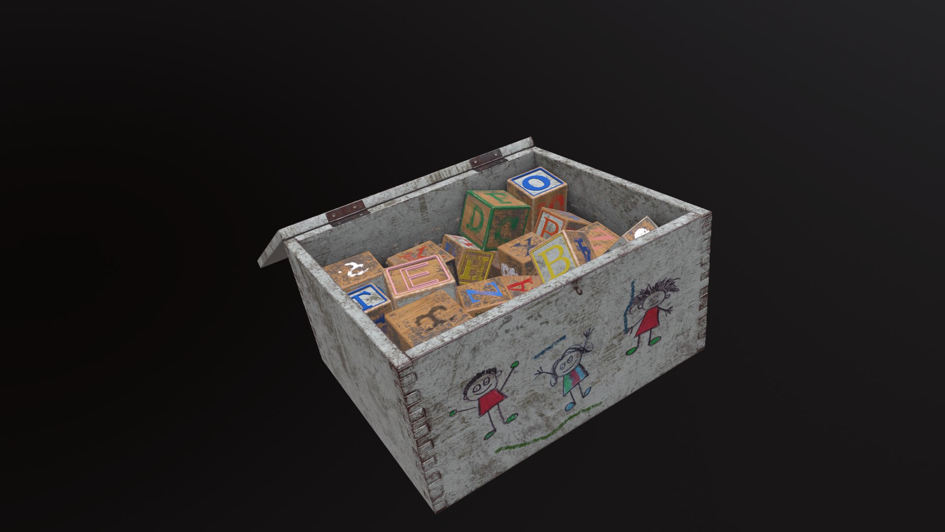 Old Wooden Kubkid Blocks And Box 3D Model - TurboSquid 1991346