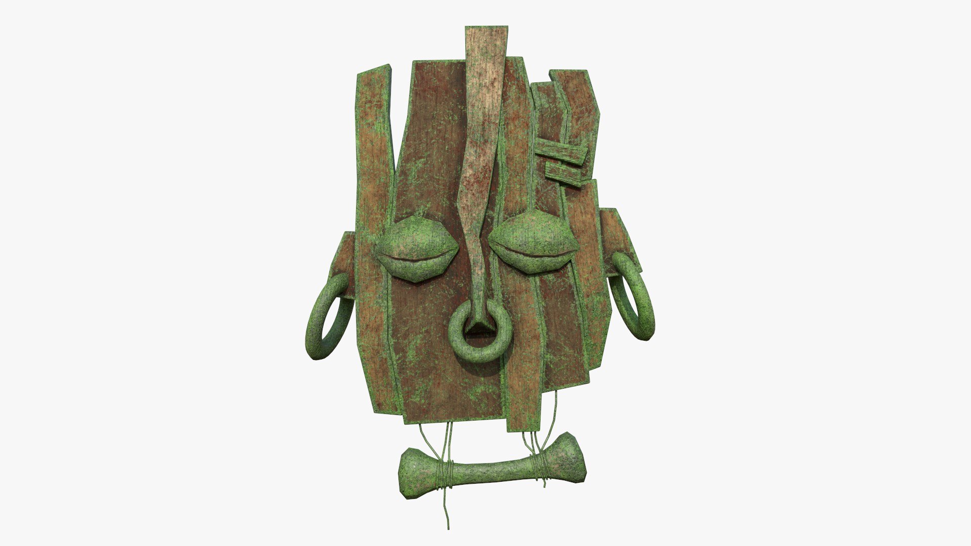 3D Tribal Mask E08 Wood Mud - Costume Character Design - TurboSquid 2144361