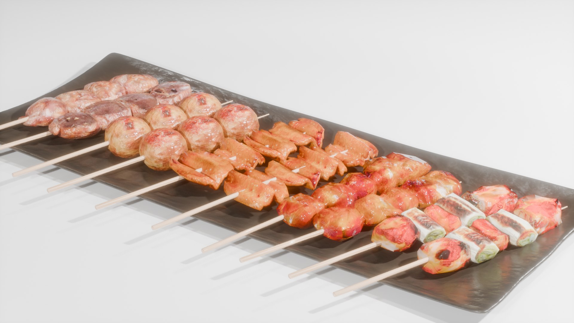 Yakitori Assortment -5 Types Meet 3D Model - TurboSquid 2360861