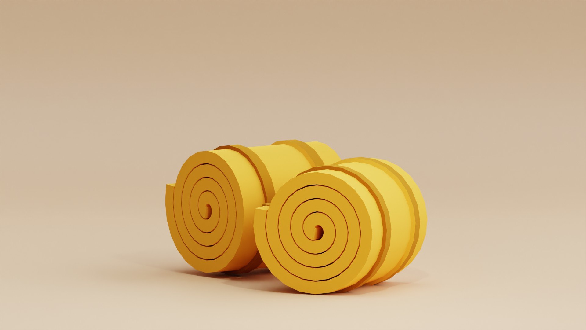 Stylized Cartoon Hay Wheat Roll Low-poly 3D Model Model - TurboSquid ...