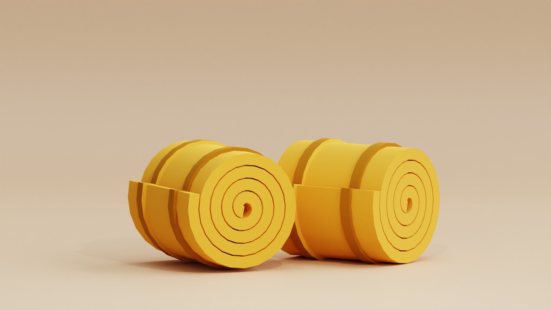 Stylized Cartoon Hay Wheat Roll Low-poly 3D Model Model - TurboSquid ...