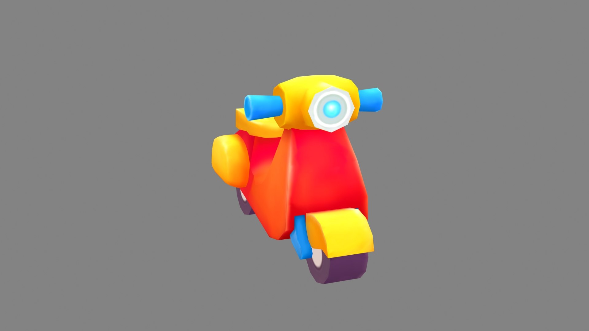 Cartoon Scooter Toy Low-poly 3D Model Model - TurboSquid 2116547