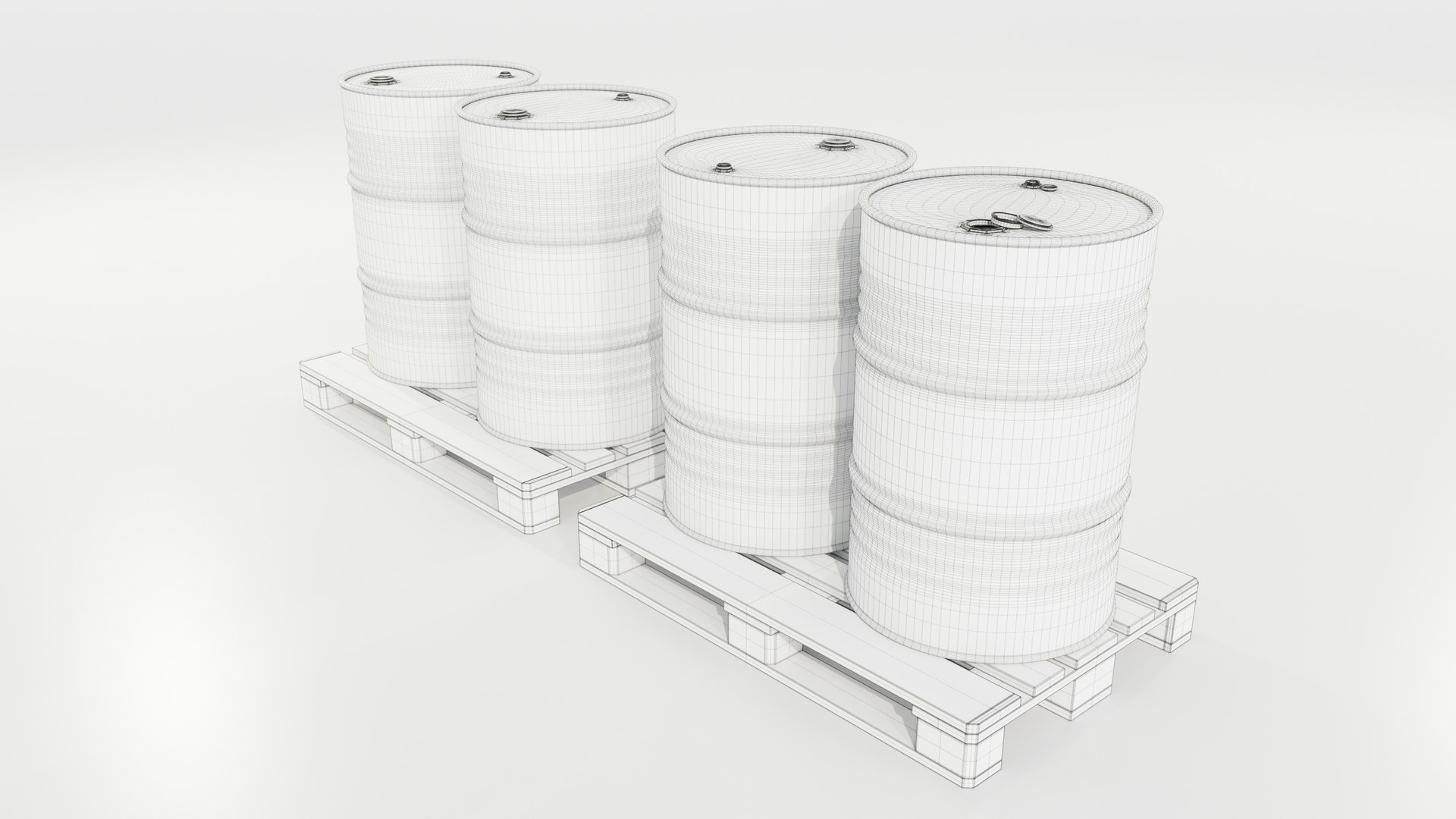 Pallet With Steel Barrels 3D Model - TurboSquid 1968971