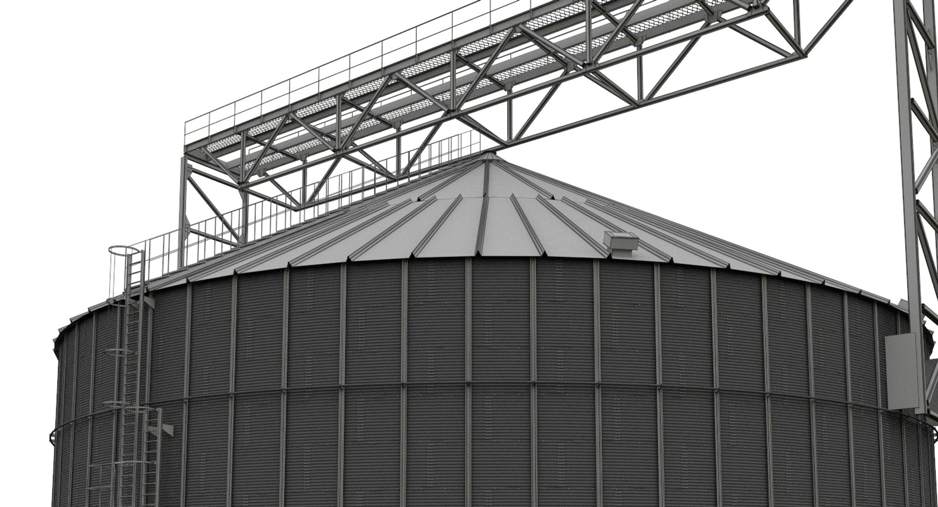 3d Model Silo Grain