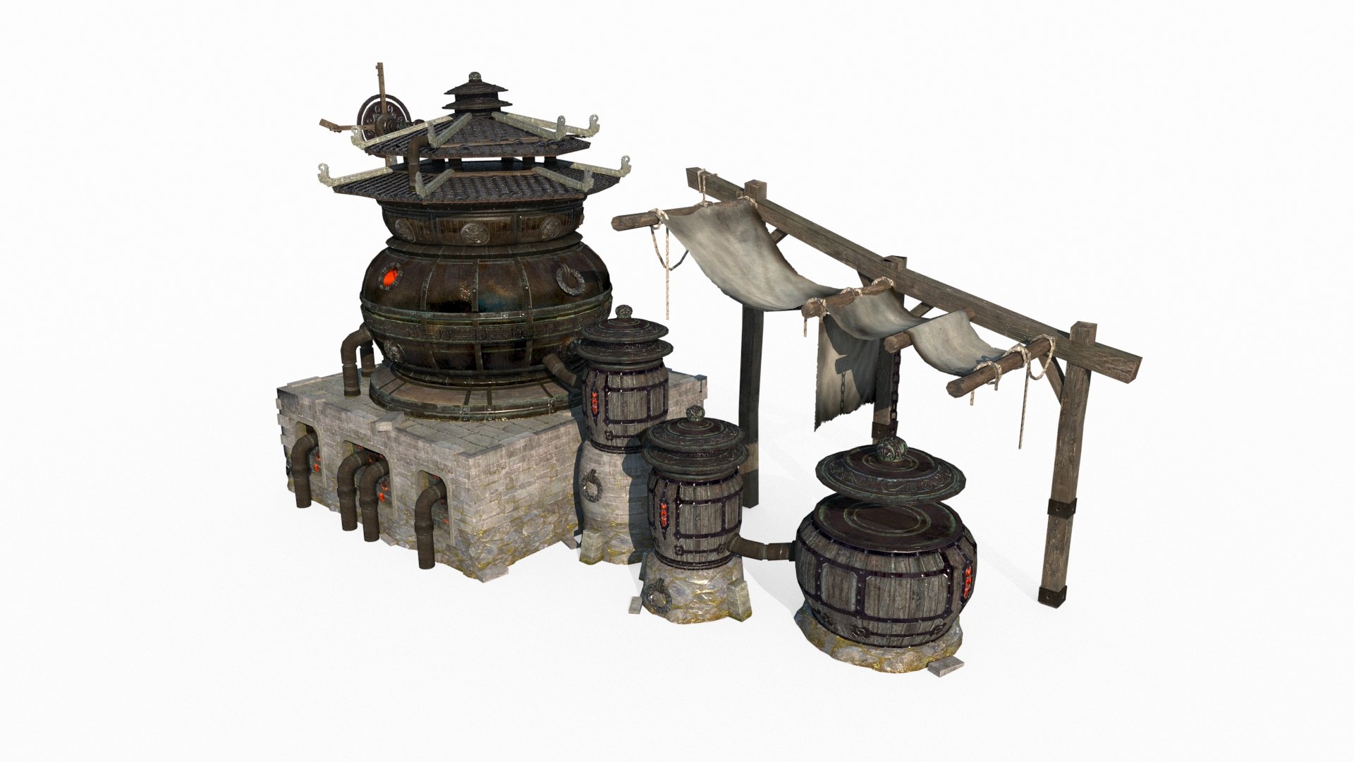 3D Ancient Asian Taoist Props Alchemy Furnace - TurboSquid 2036174