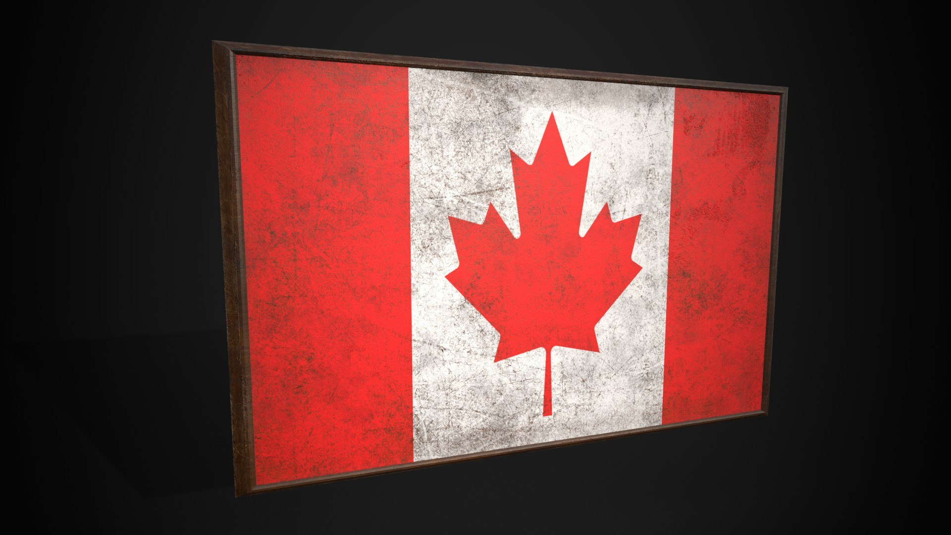 3D Old Picture Frame With Canada Flag - Game Ready PBR Low-poly 3D ...