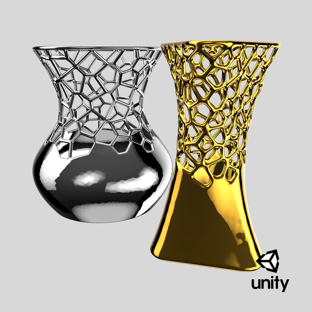 Metallic Voronoi Vases 3D Model - TurboSquid 2235027
