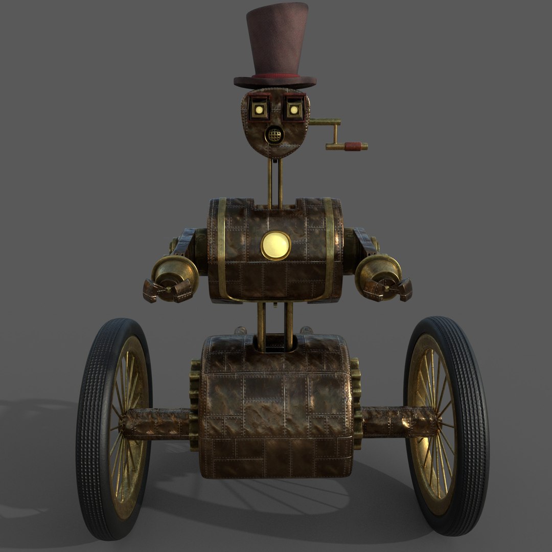 Clockwork Retro Robot Steampunk 3D Model - TurboSquid 1340387