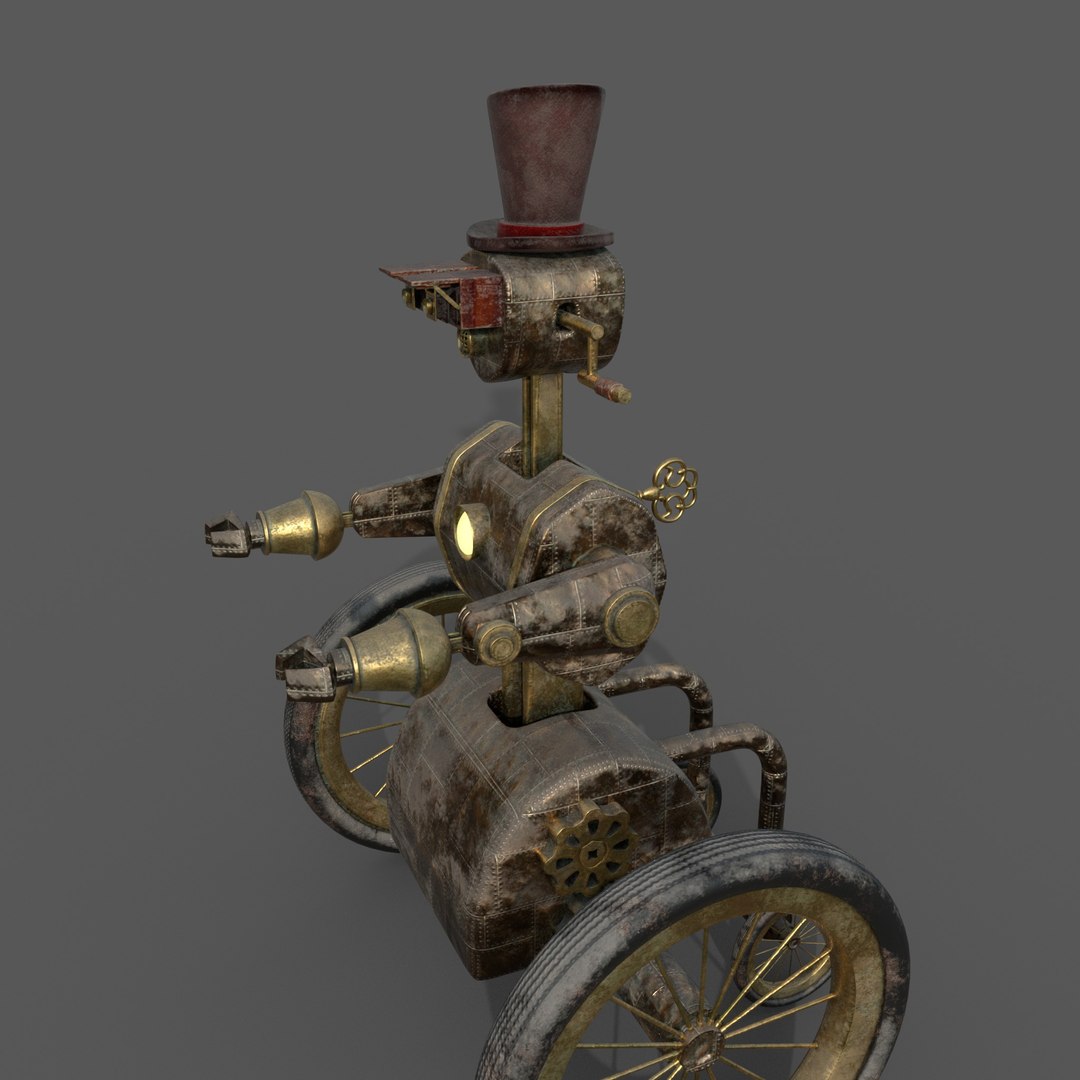 Clockwork Retro Robot Steampunk 3D Model - TurboSquid 1340387