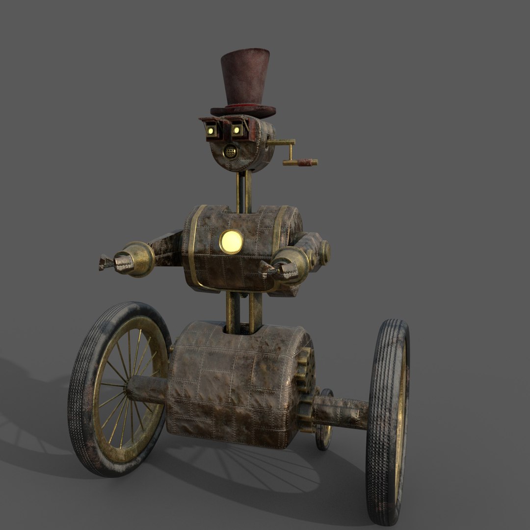 Clockwork Retro Robot Steampunk 3D Model - TurboSquid 1340387