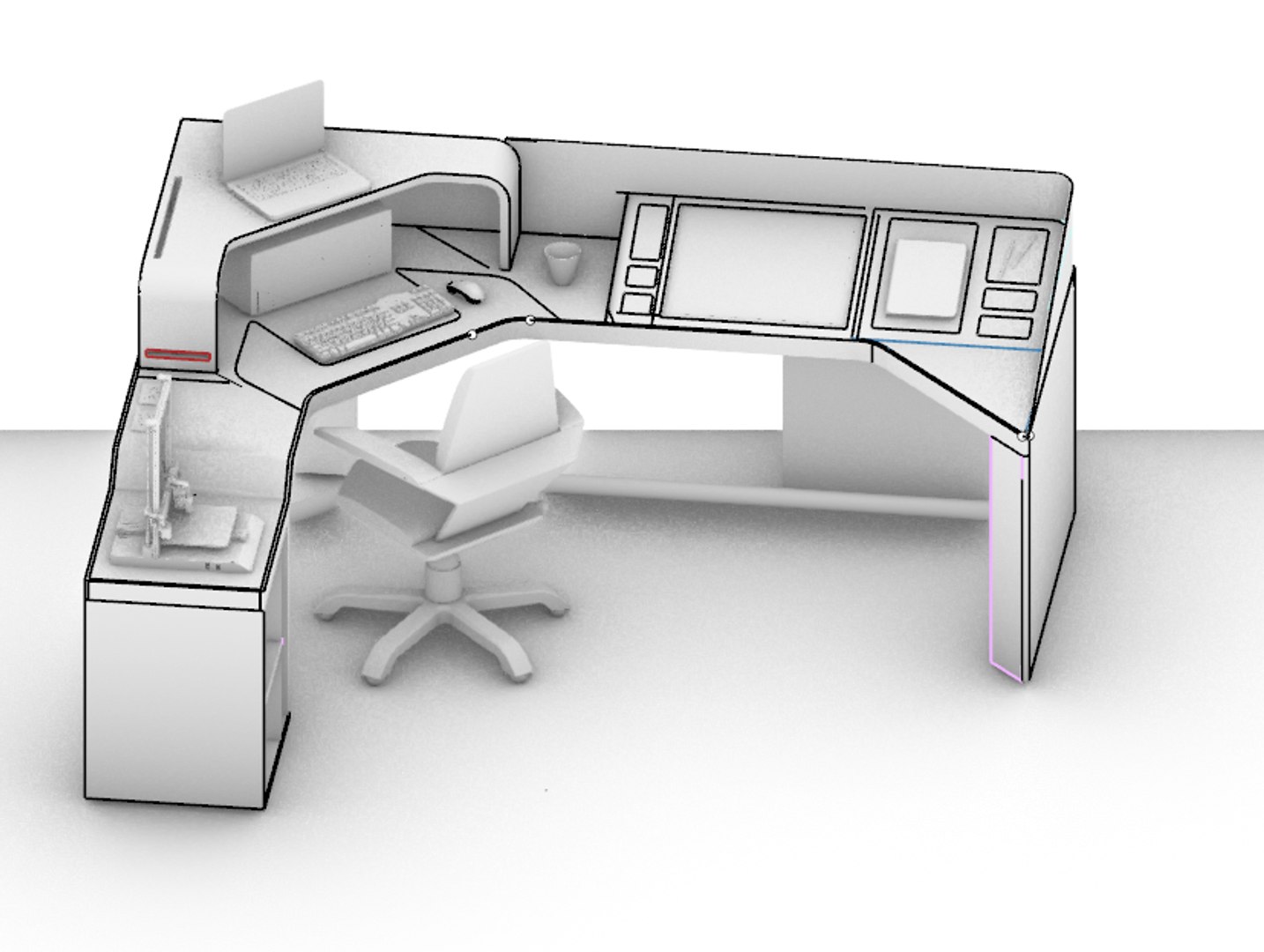 Desk Student Designer 3D - TurboSquid 2060475