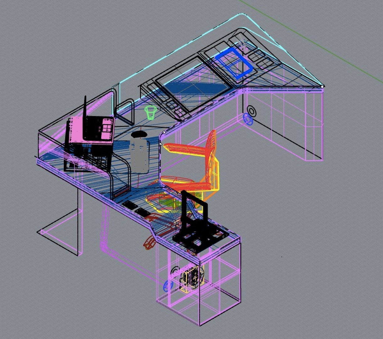 Desk Student Designer 3D - TurboSquid 2060475