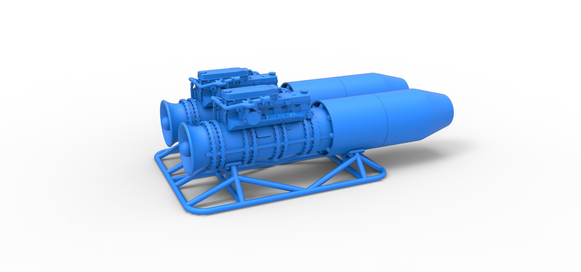 3D Model Diecast 2 Jet Engines On The Frame Scale 1 To 25 - TurboSquid ...