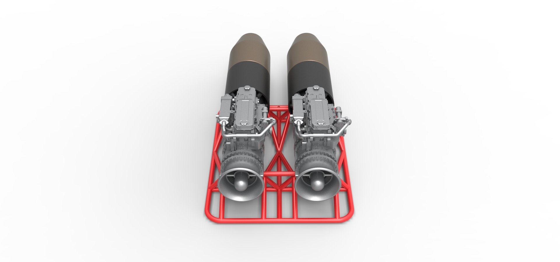 3D Model Diecast 2 Jet Engines On The Frame Scale 1 To 25 - TurboSquid ...