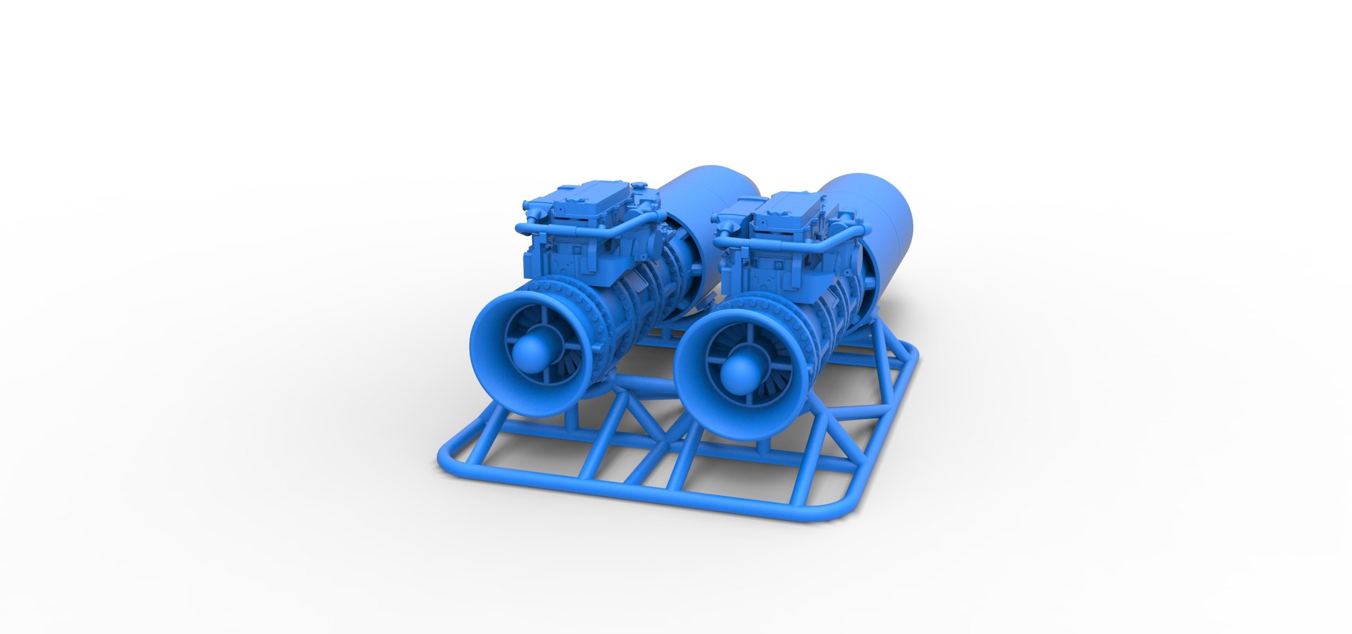 3D Model Diecast 2 Jet Engines On The Frame Scale 1 To 25 - TurboSquid ...