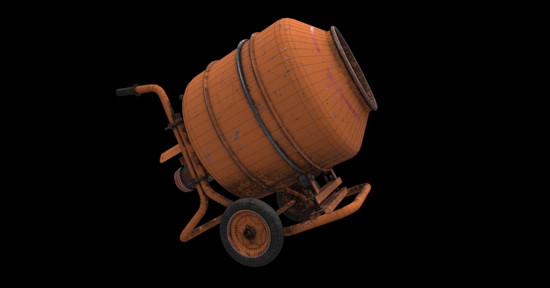 3D Mobile Cement Mixer Model - TurboSquid 2276651
