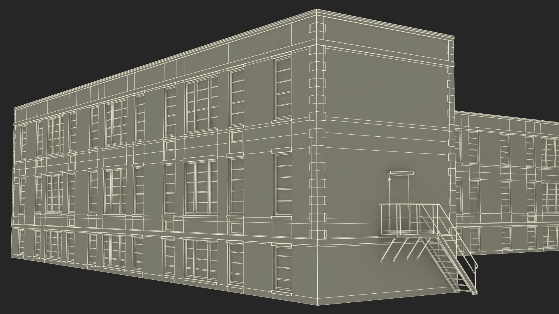 3D Traditional Brick High School - TurboSquid 2390683