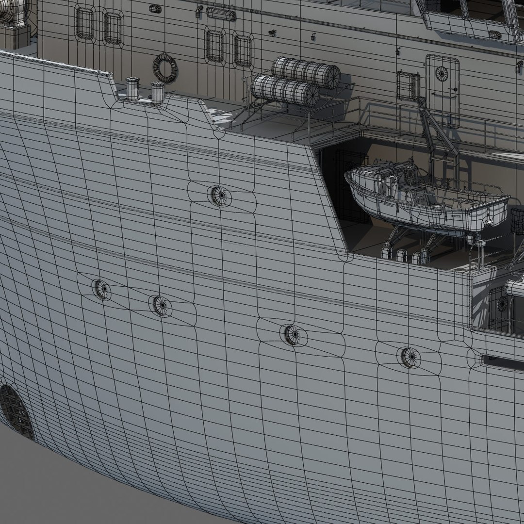 ahts vessel anchor handling 3d model