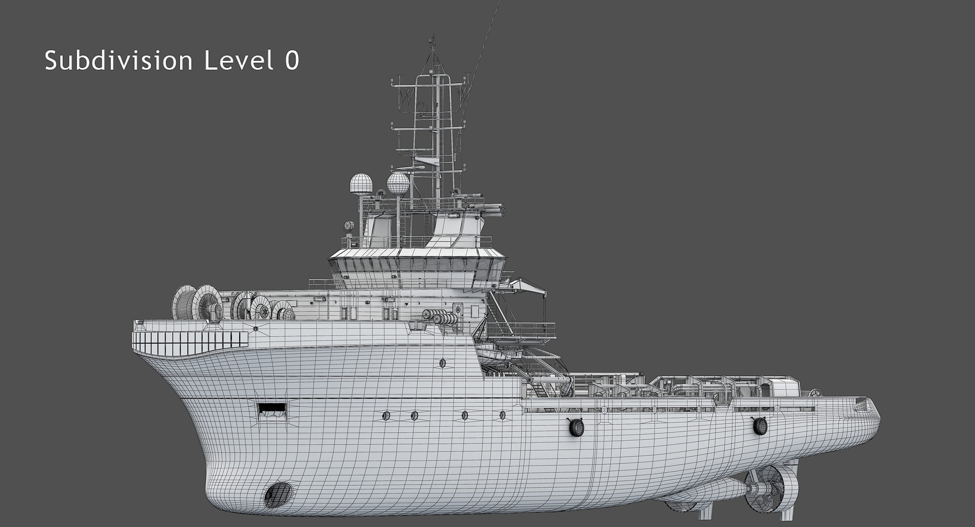 ahts vessel anchor handling 3d model
