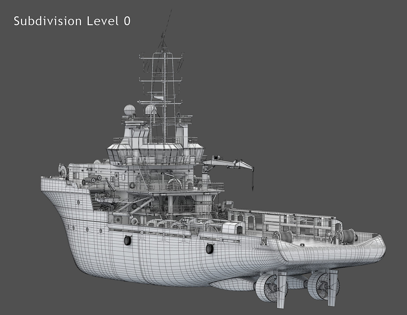 ahts vessel anchor handling 3d model