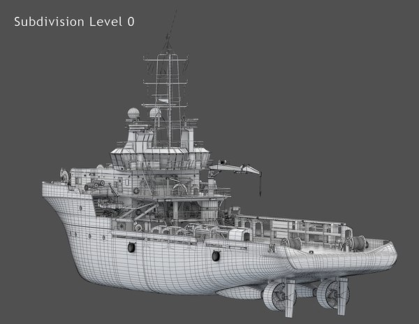 ahts vessel anchor handling 3d model