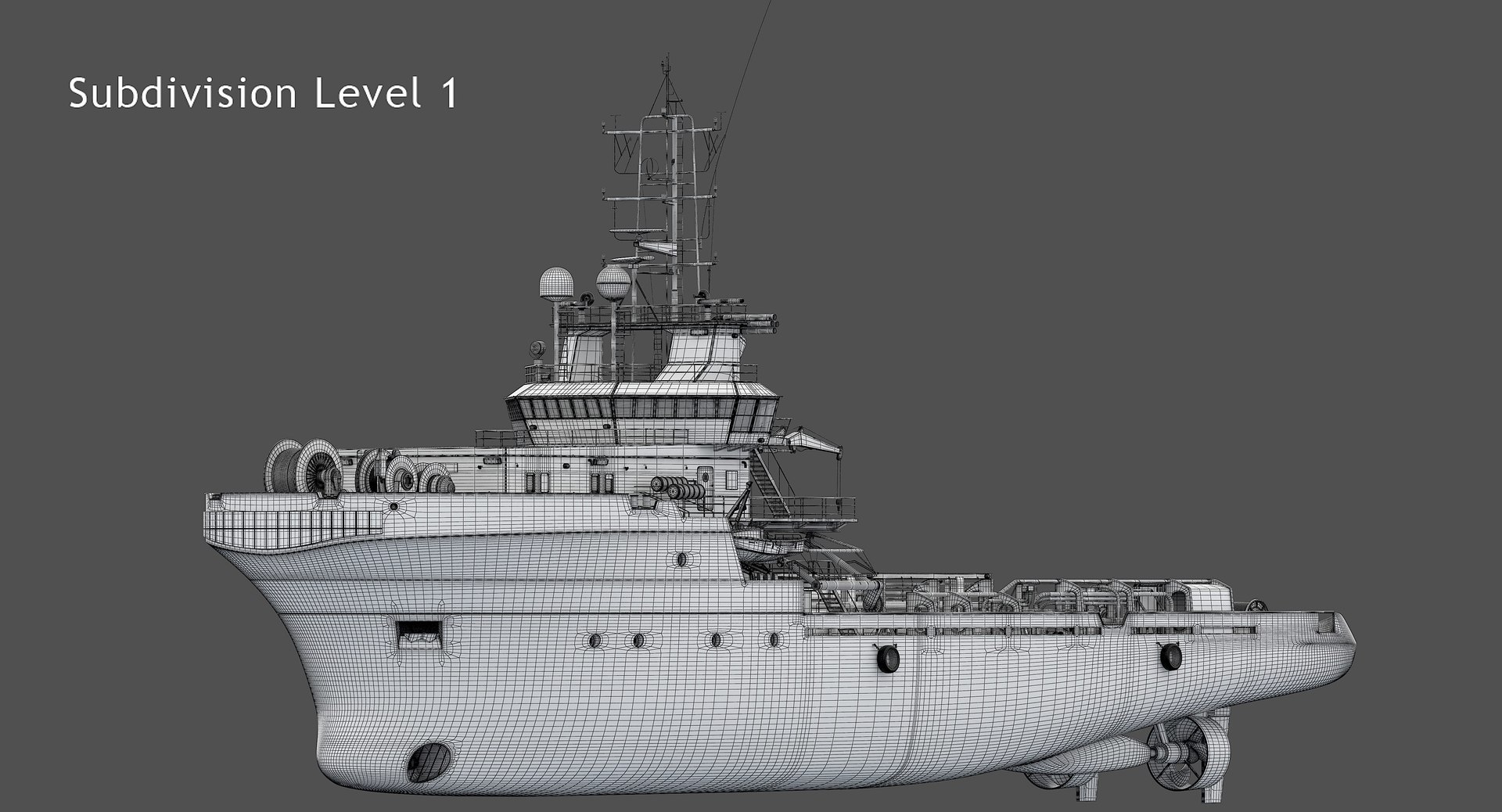 Ahts Vessel Anchor Handling 3d Model