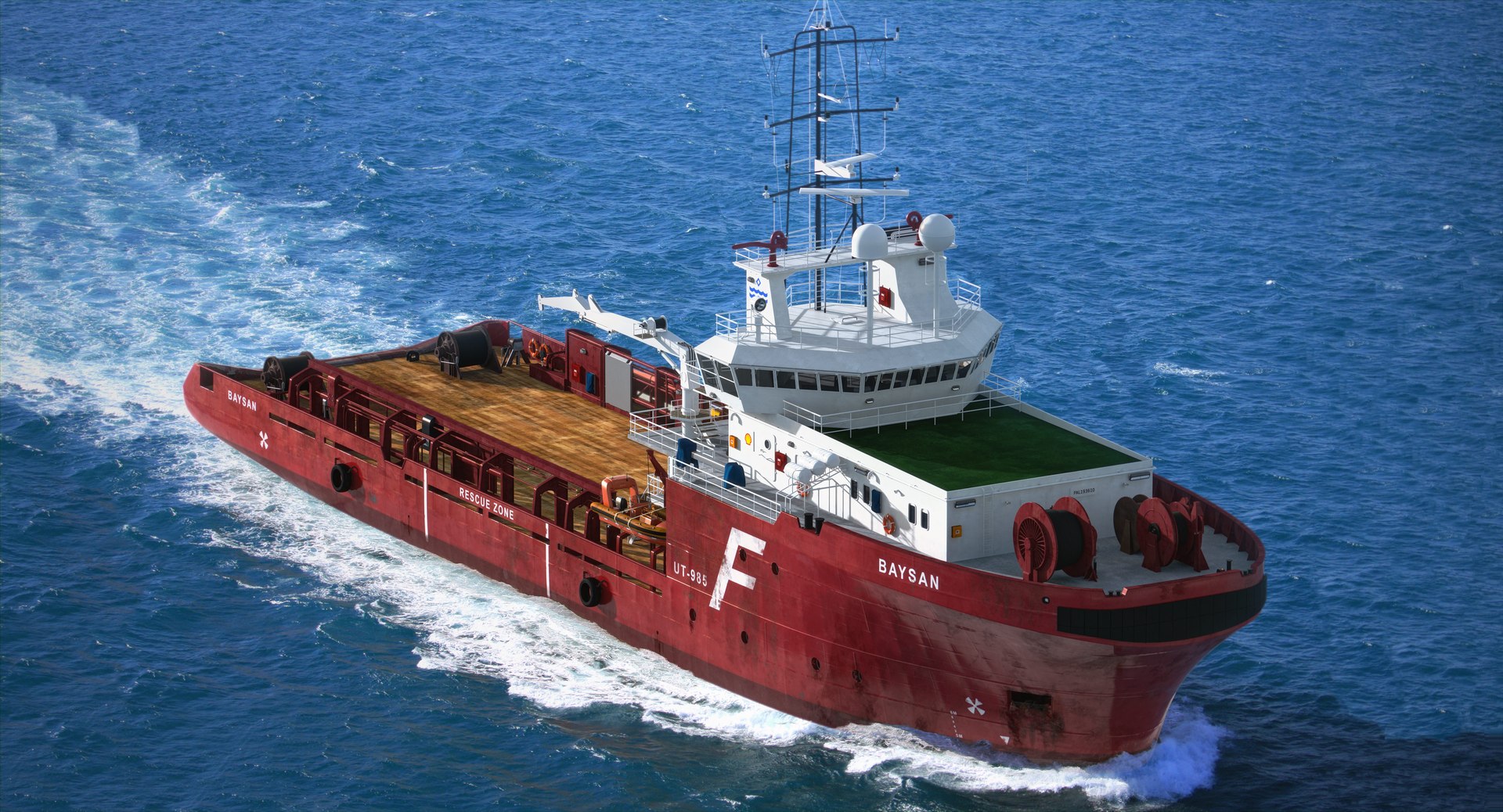 ahts vessel anchor handling 3d model