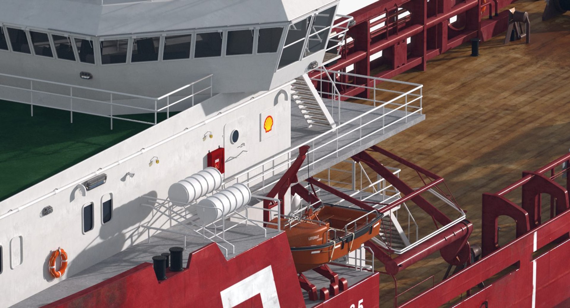 ahts vessel anchor handling 3d model