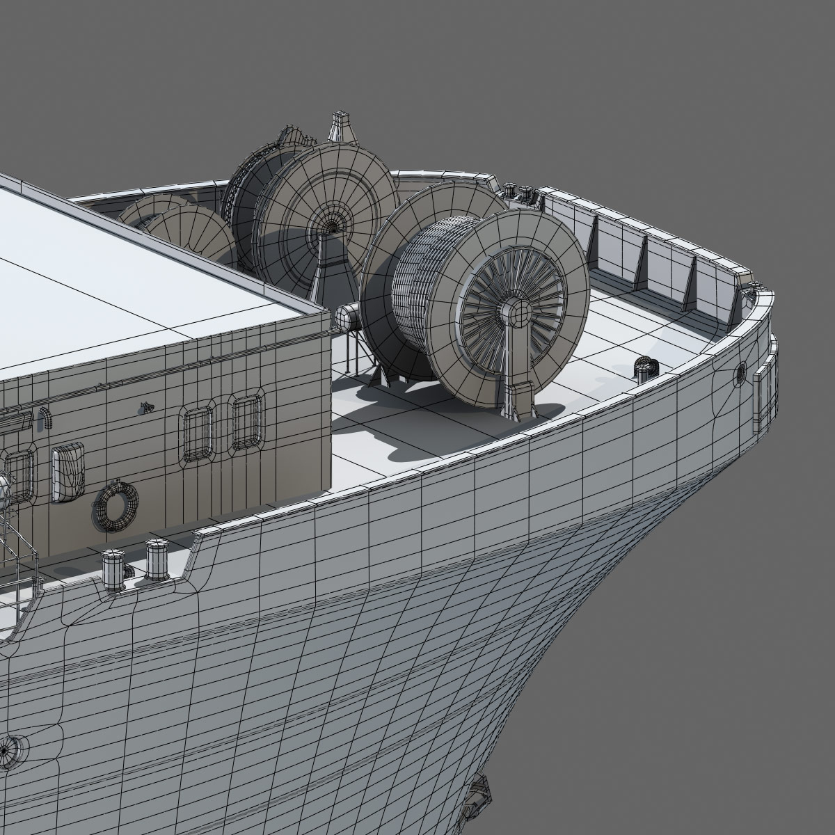ahts vessel anchor handling 3d model