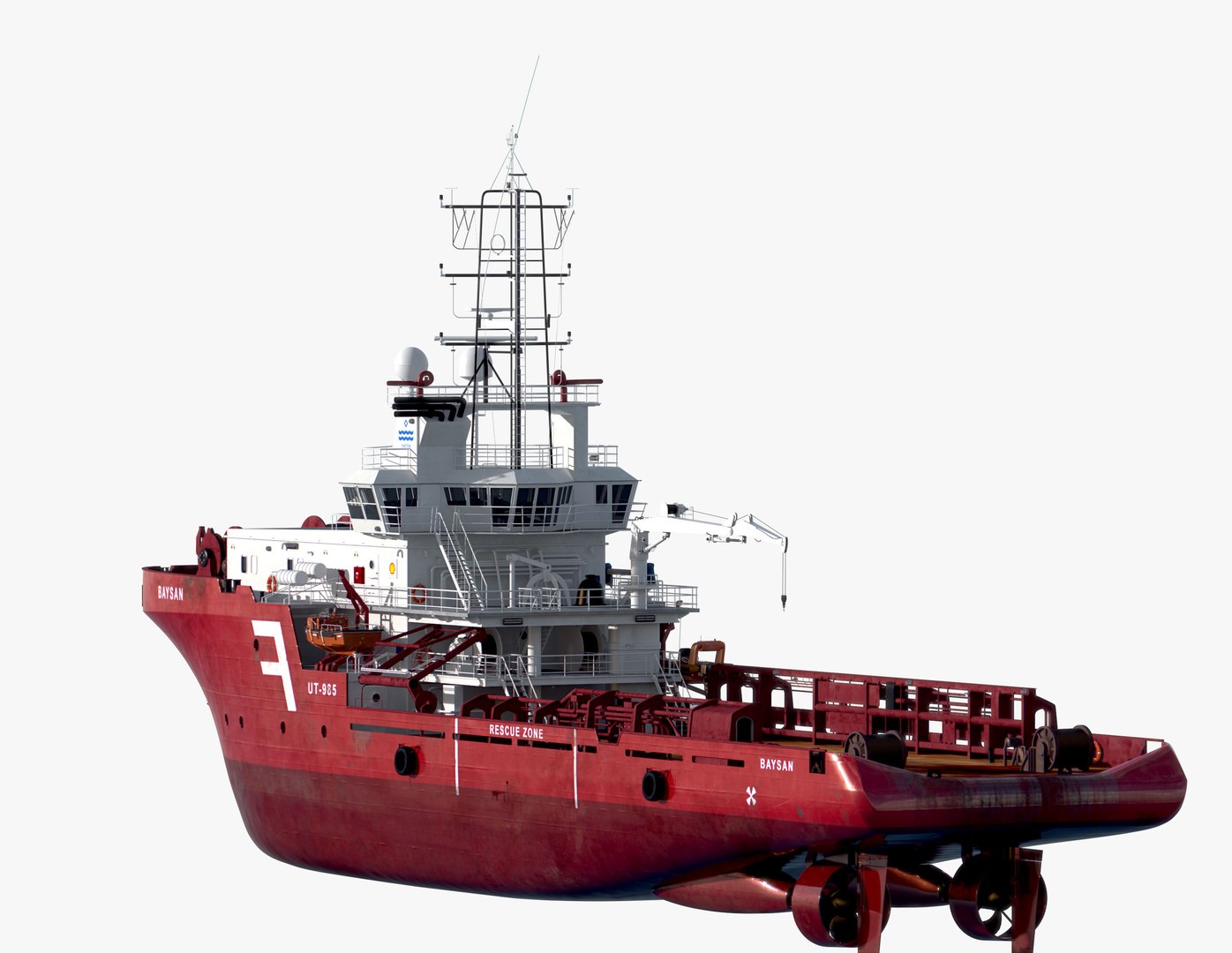 ahts vessel anchor handling 3d model
