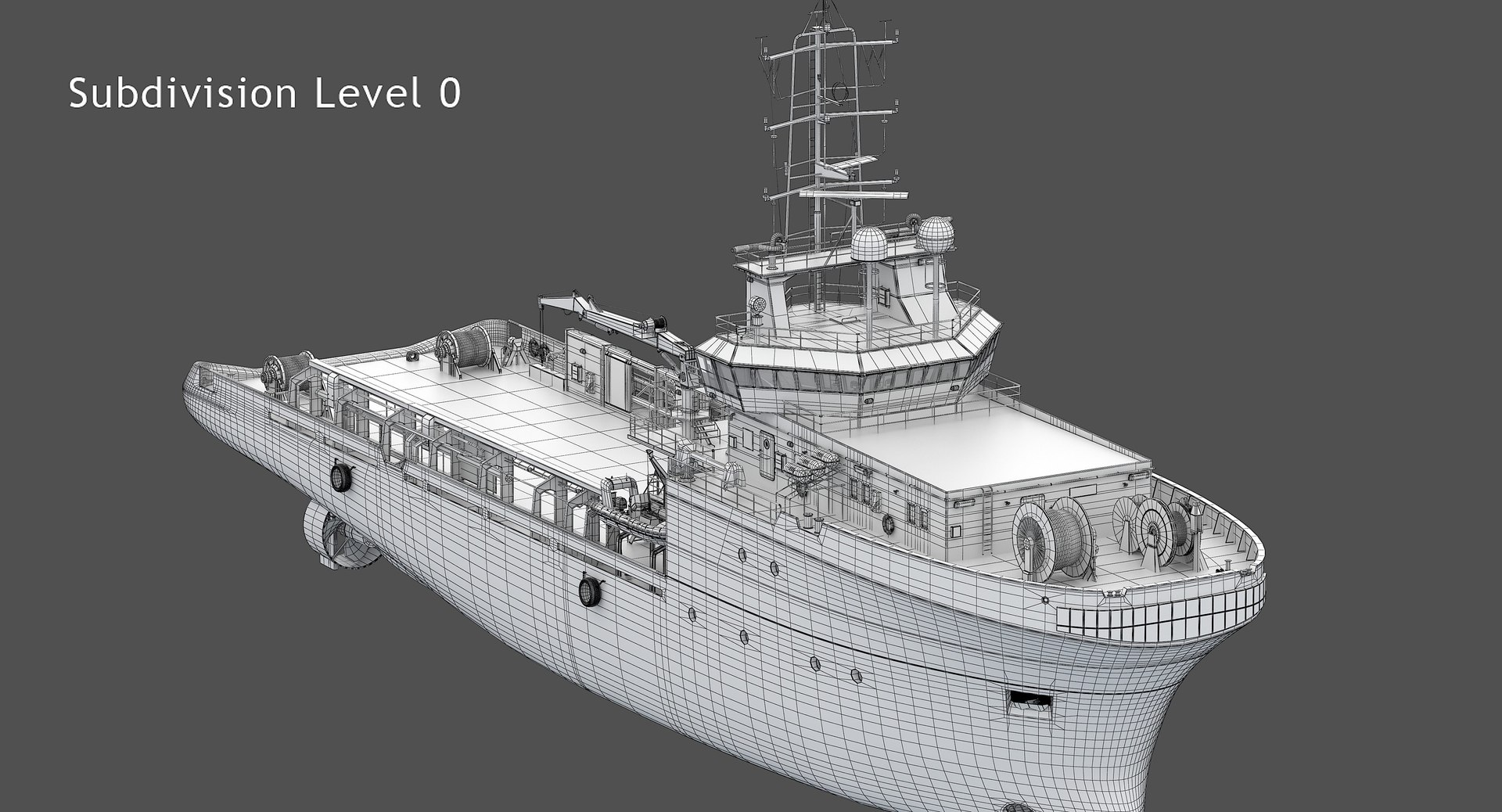 ahts vessel anchor handling 3d model