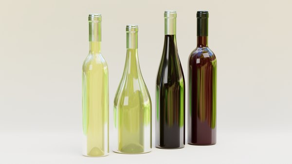modelo 3d Botellas de vino en blanco - TurboSquid 2009985