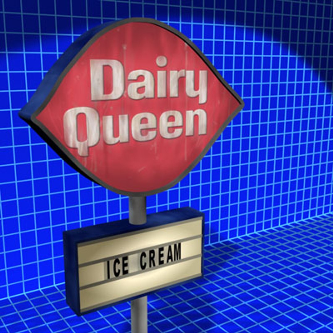 3d Model Dairy Queen Sign 01