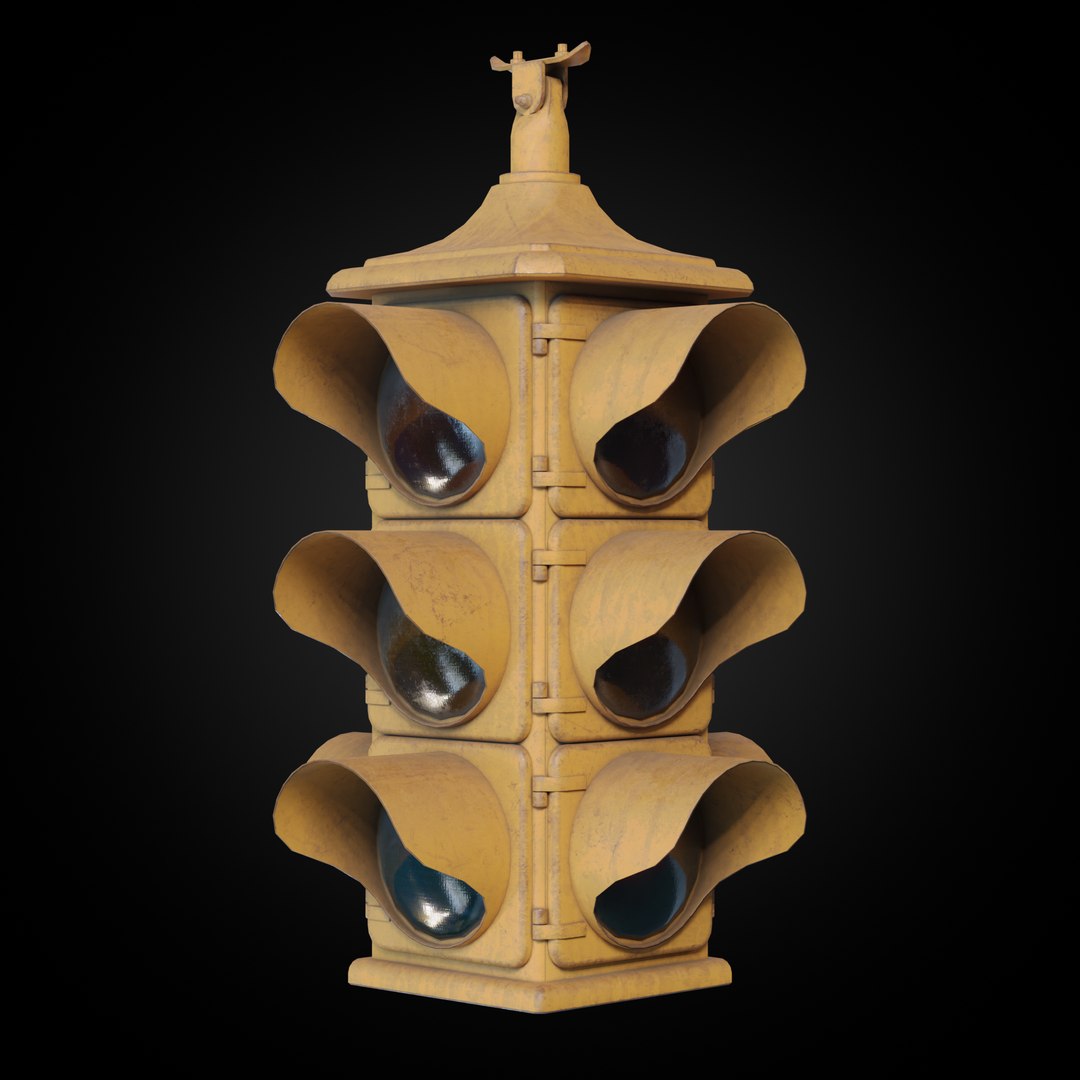 3D Yellow Traffic Light Low-poly Model - TurboSquid 2221869