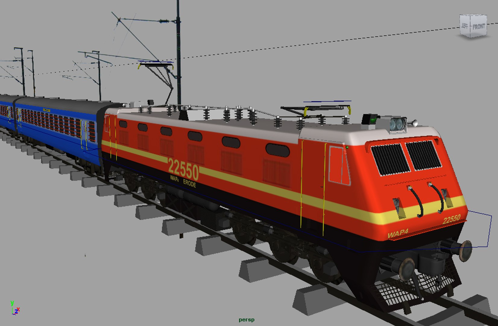 wap4e electric locomotive 3d ma