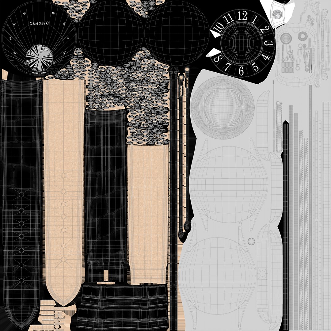 3D Classic Open Wrist Watch 3 - TurboSquid 2351730