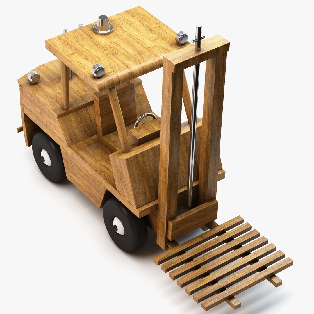 3d Model Of Wooden Toy Forklift Wood
