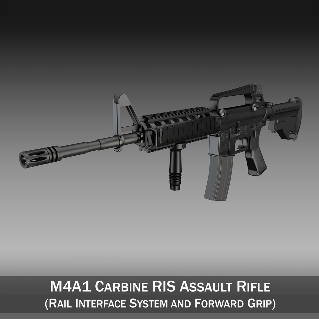 3d M4a1 Ris M4 Carbine Model
