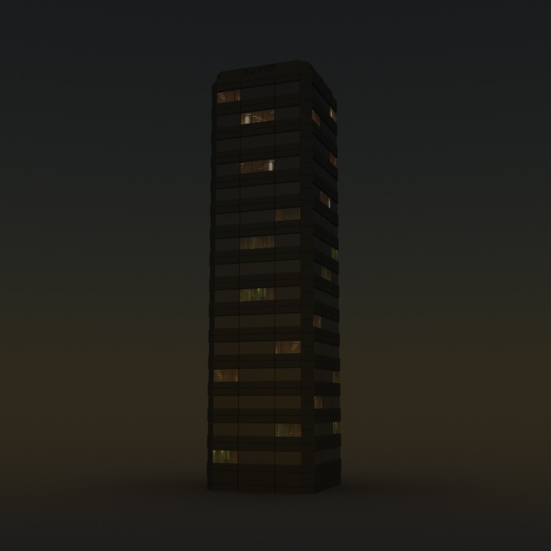 skyscraper 10 day night 3d model