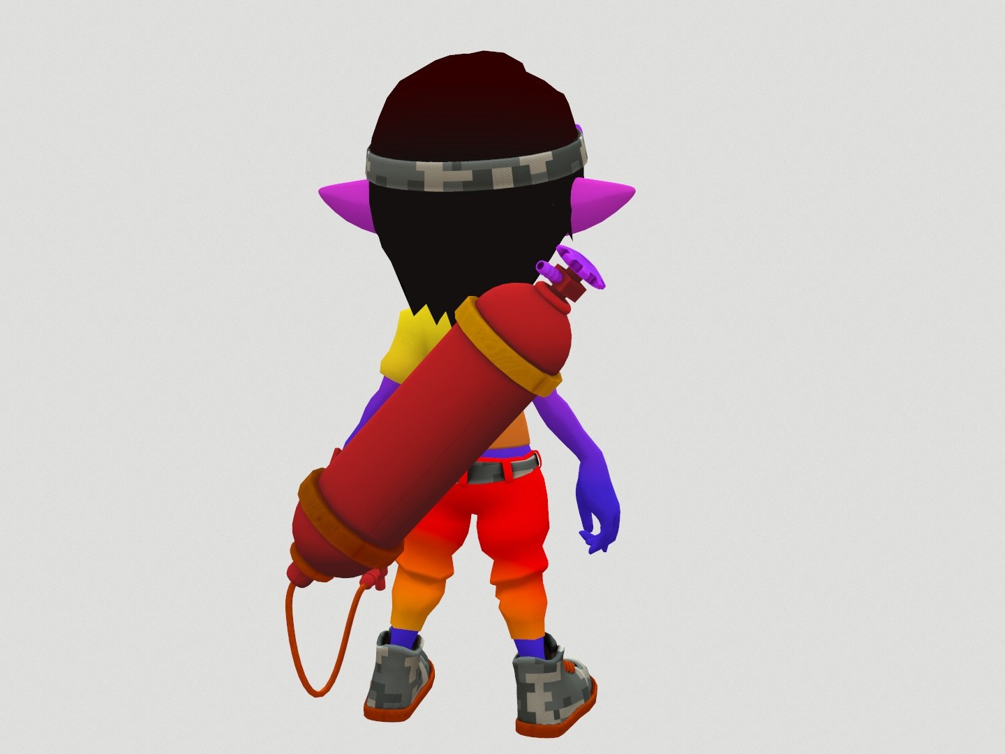 3D cartoon boy flamethrower - TurboSquid 1448594