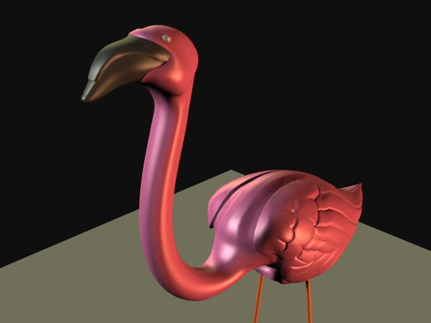 3d Plastic Flamingo