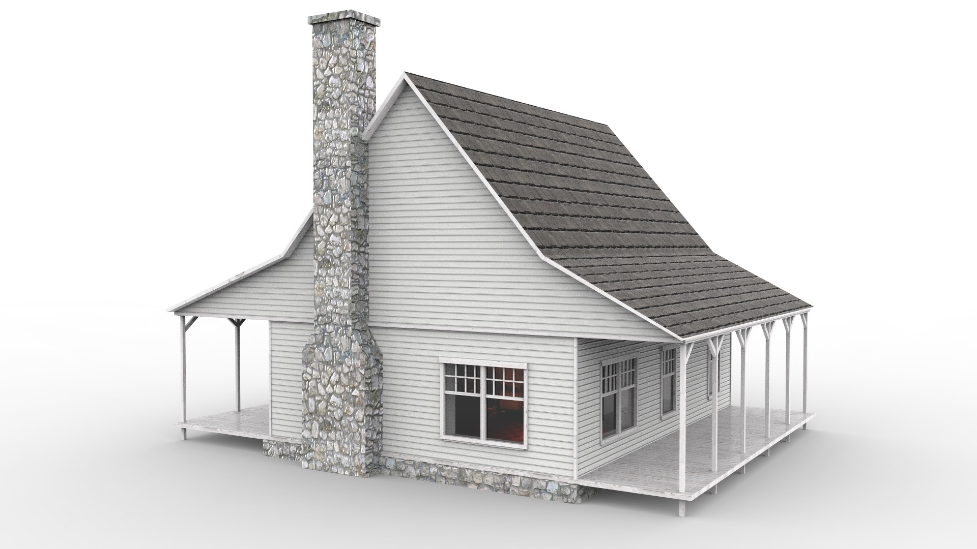 3d american house model